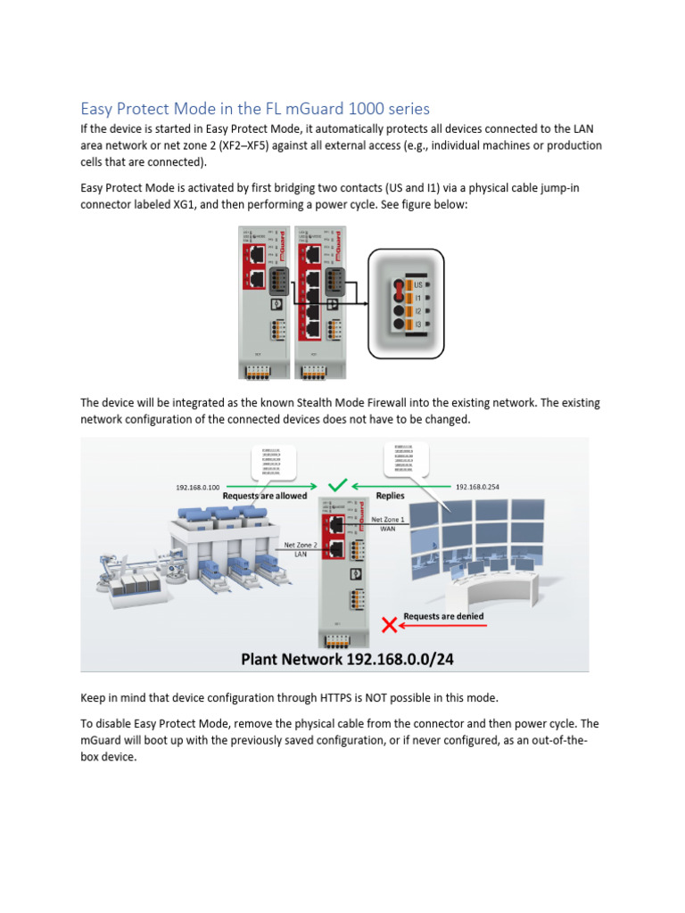 Easy_Protect_Mode_FL_mGuard_1000_series | PDF