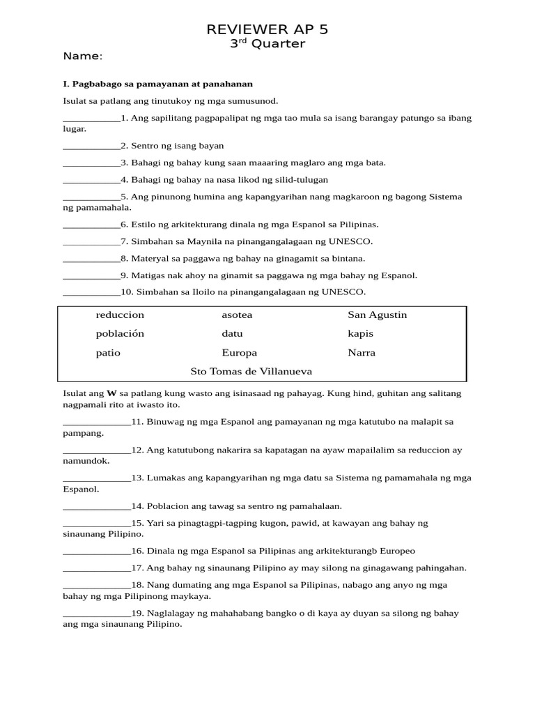 AP 5 3rd Prelim | PDF