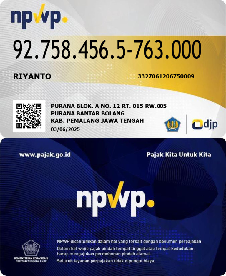 Riyanto NPWP | PDF