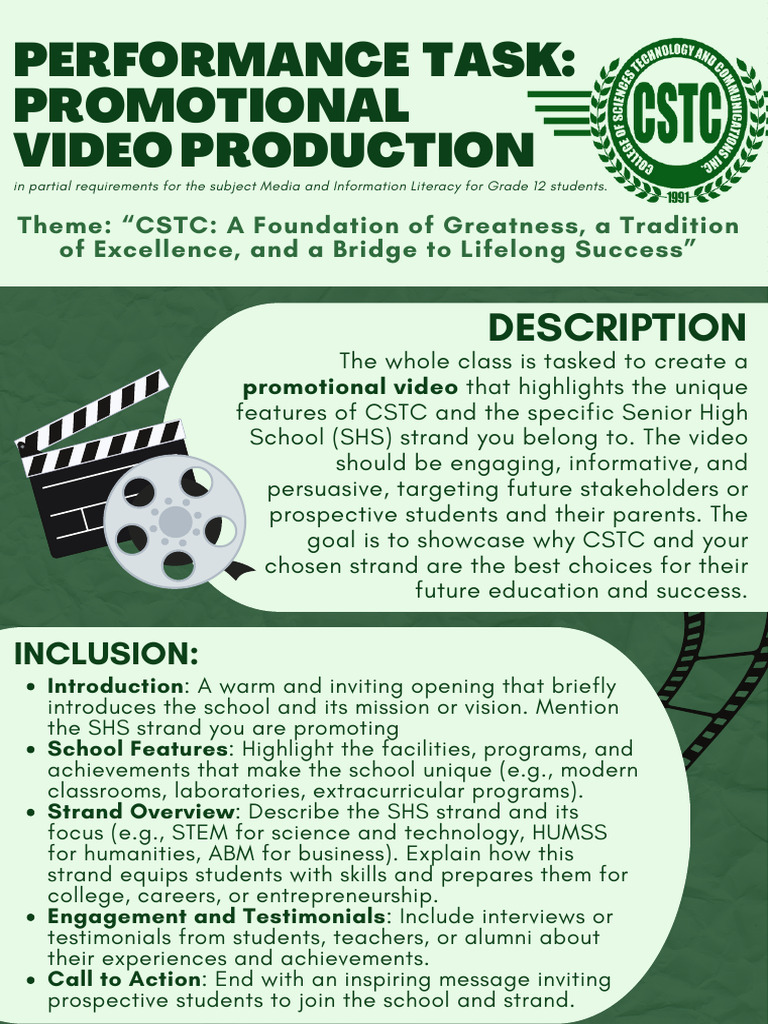CSTC Promotional Video Guidelines | PDF | Human Communication | Learning