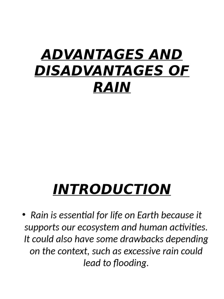 Advantages and Disadvantages of Rain | PDF