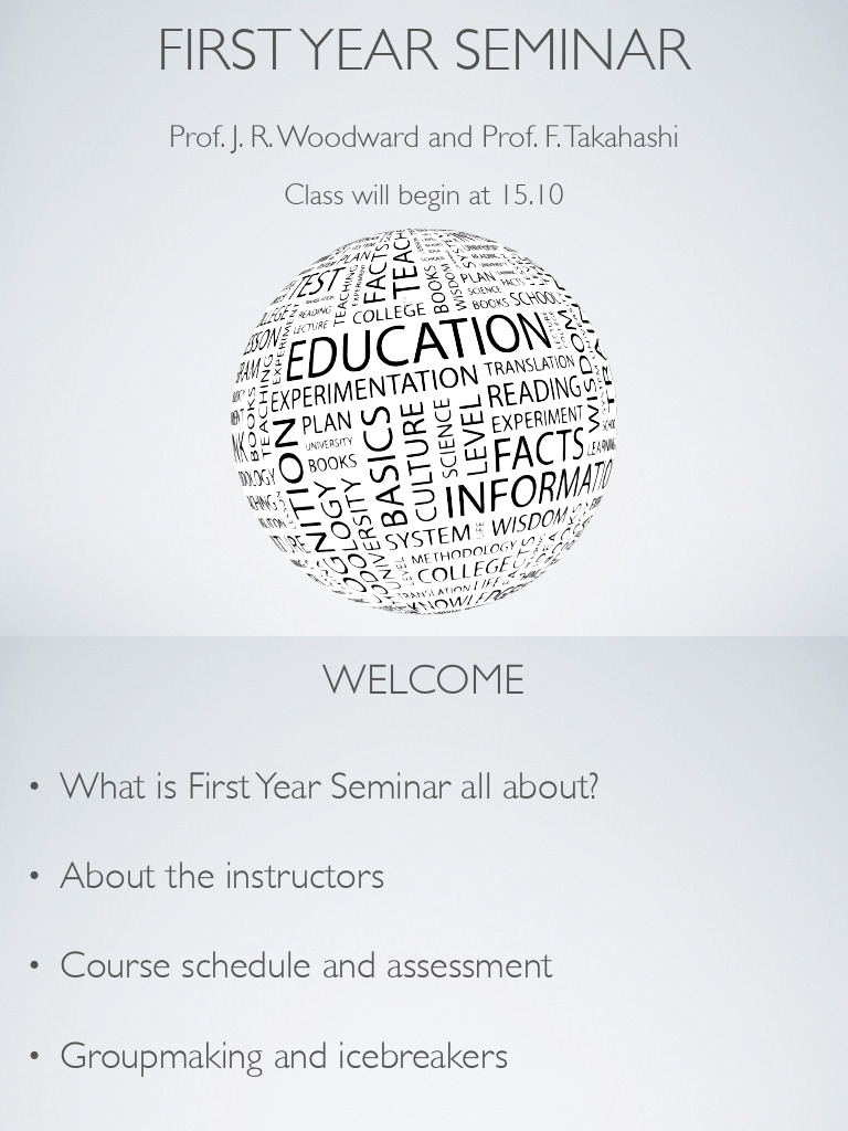 First Year Seminar Session 1 Notes | PDF