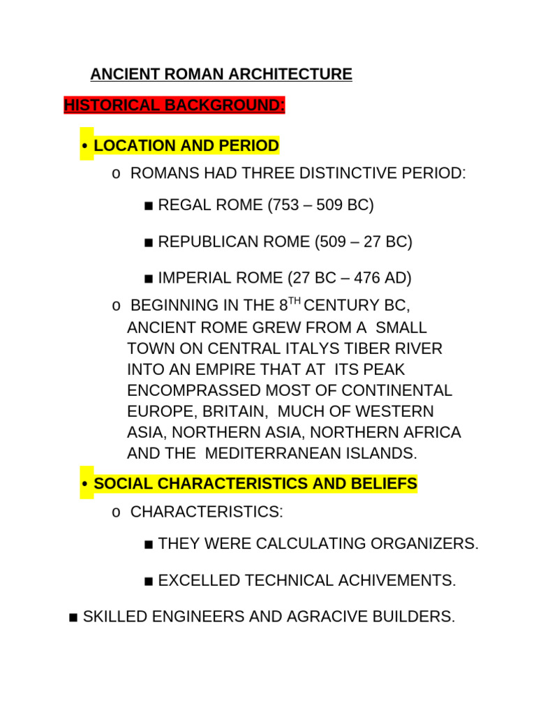Ancient Roman Architecture | PDF | Classical Antiquity | Architectural Design