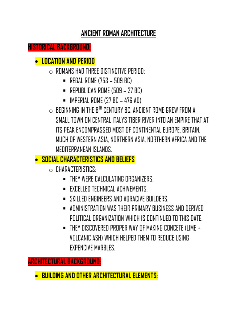 Ancient Roman Architecture | PDF | Architectural Design | Architecture