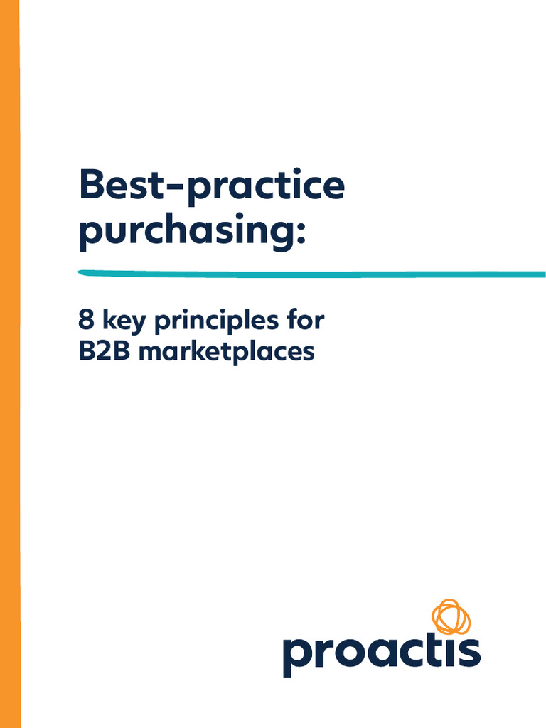 Best Practice Purchasing Key Principles For B2B Marketplaces | PDF ...