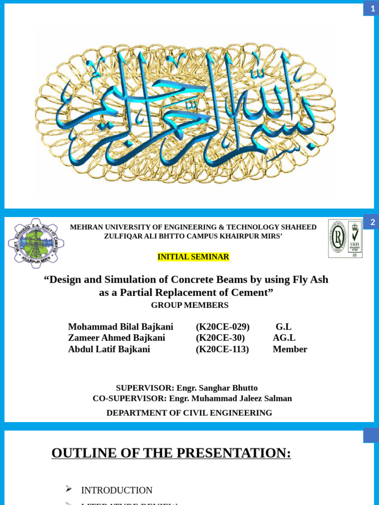 (Civil Engineering Thesis FYP 1) Design and Simulation of Concrete Beams by Using Fly Ash As A ...