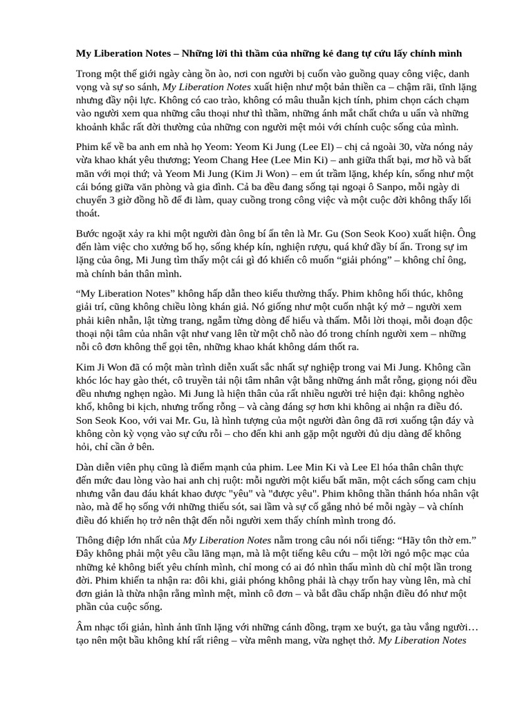 My Liberation Notes | PDF