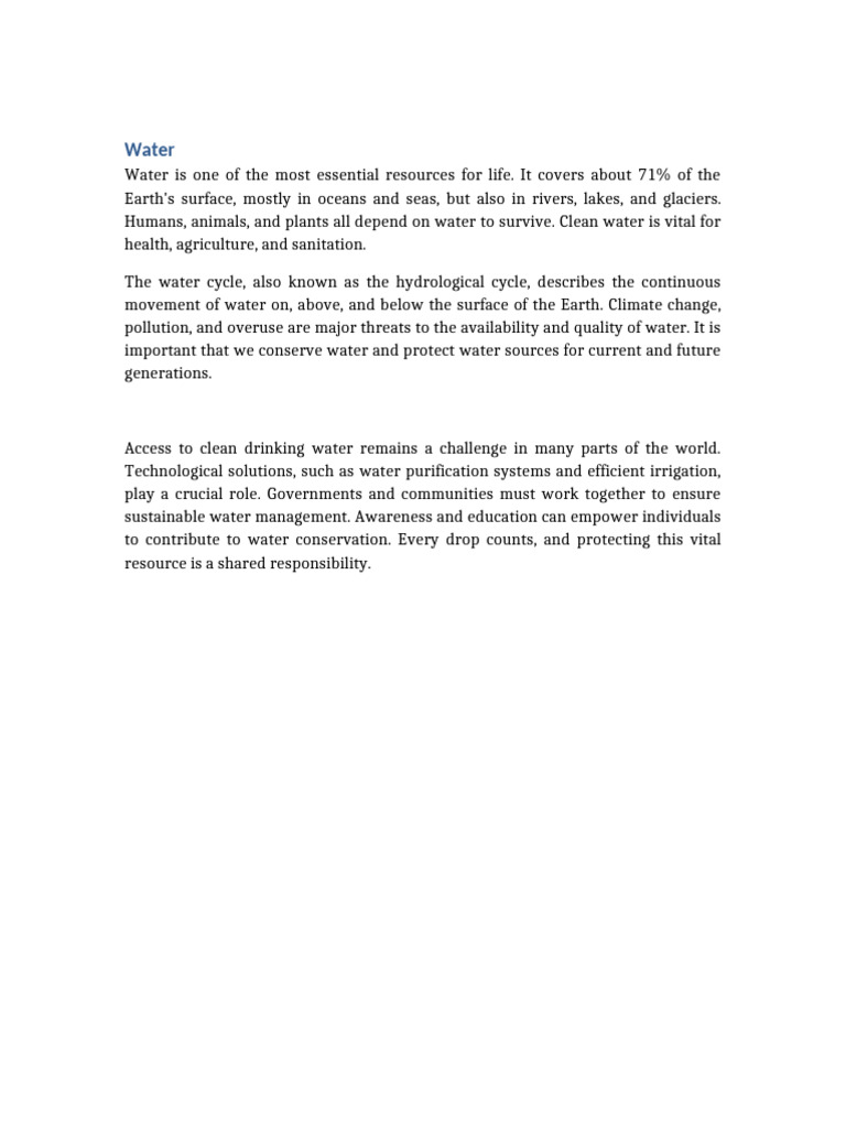 Importance of Water Conservation | PDF