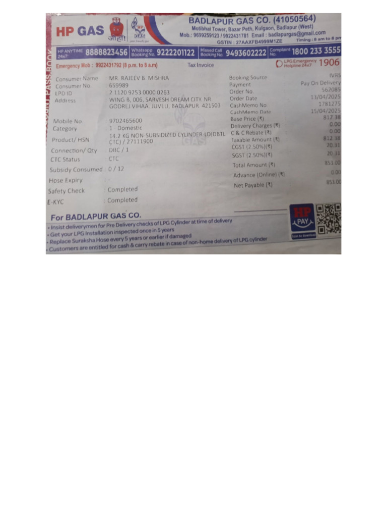 Gas Bill1 | PDF