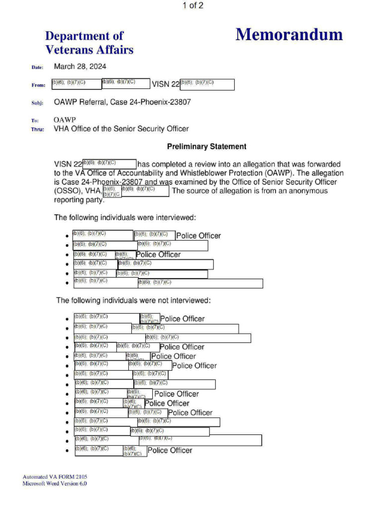 OAWP Referral Case 24-Phoenix-23807 Findings | PDF