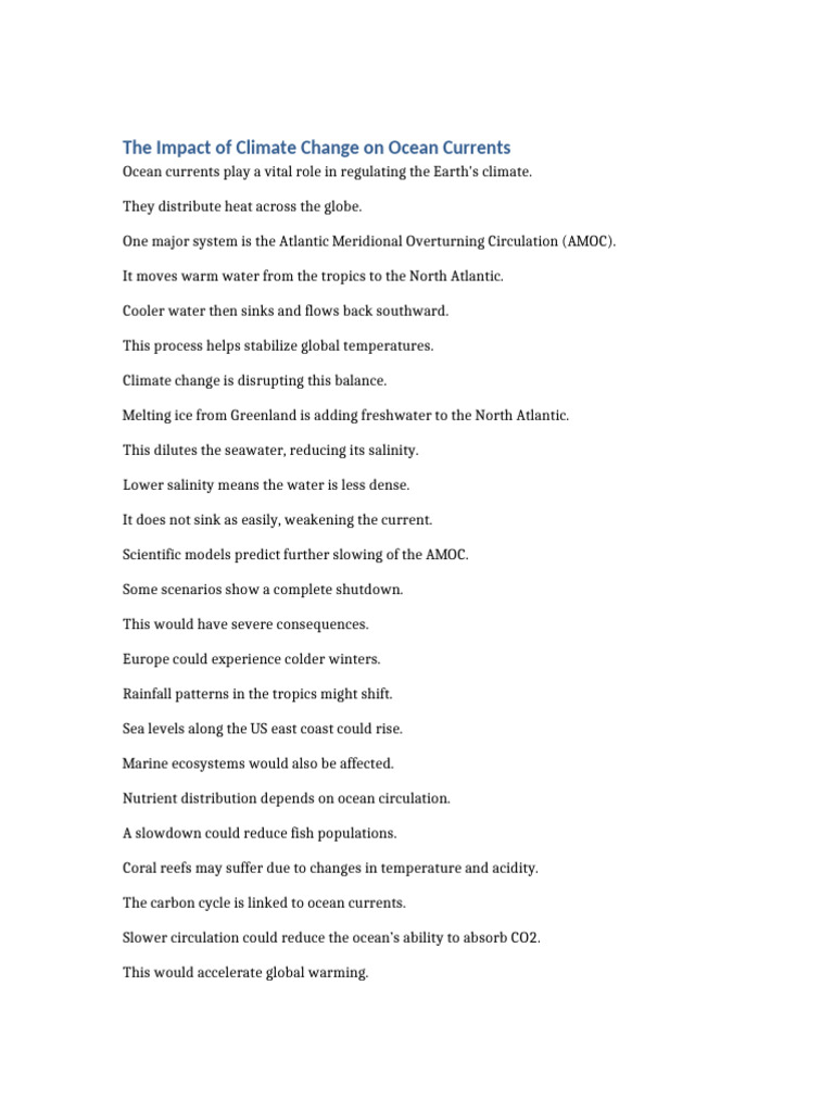 The Impact of Climate Change On Ocean Currents | PDF | Oceans | Climate ...