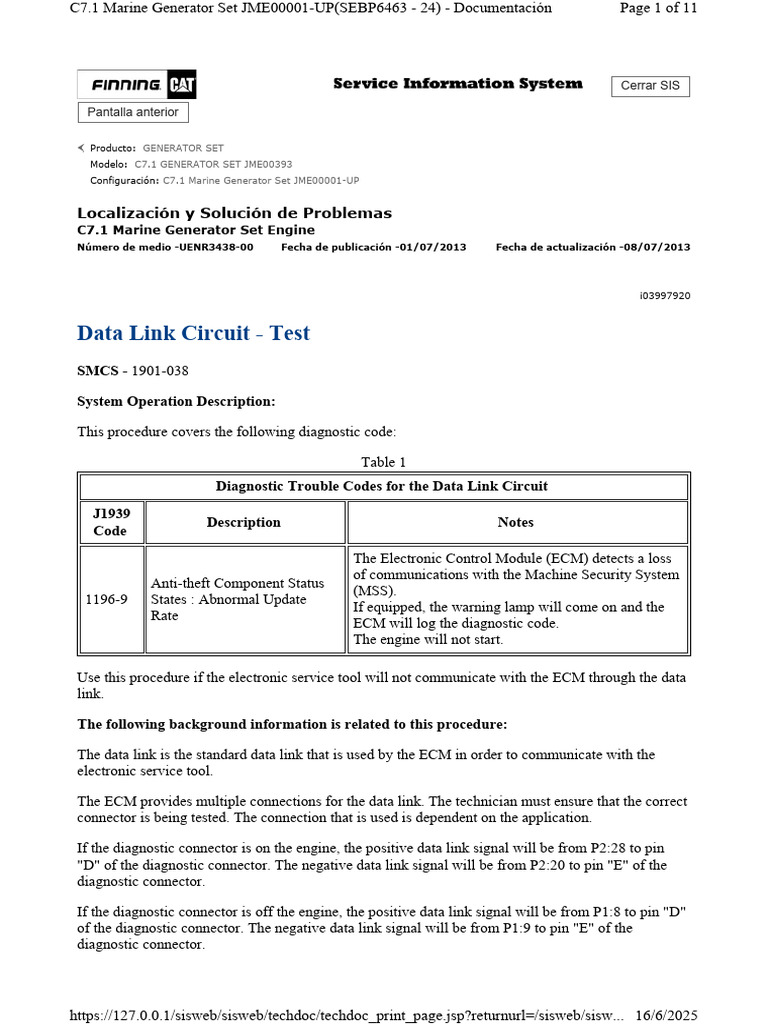 Data Link Circuit Test | PDF | Electrical Connector | Electrical ...
