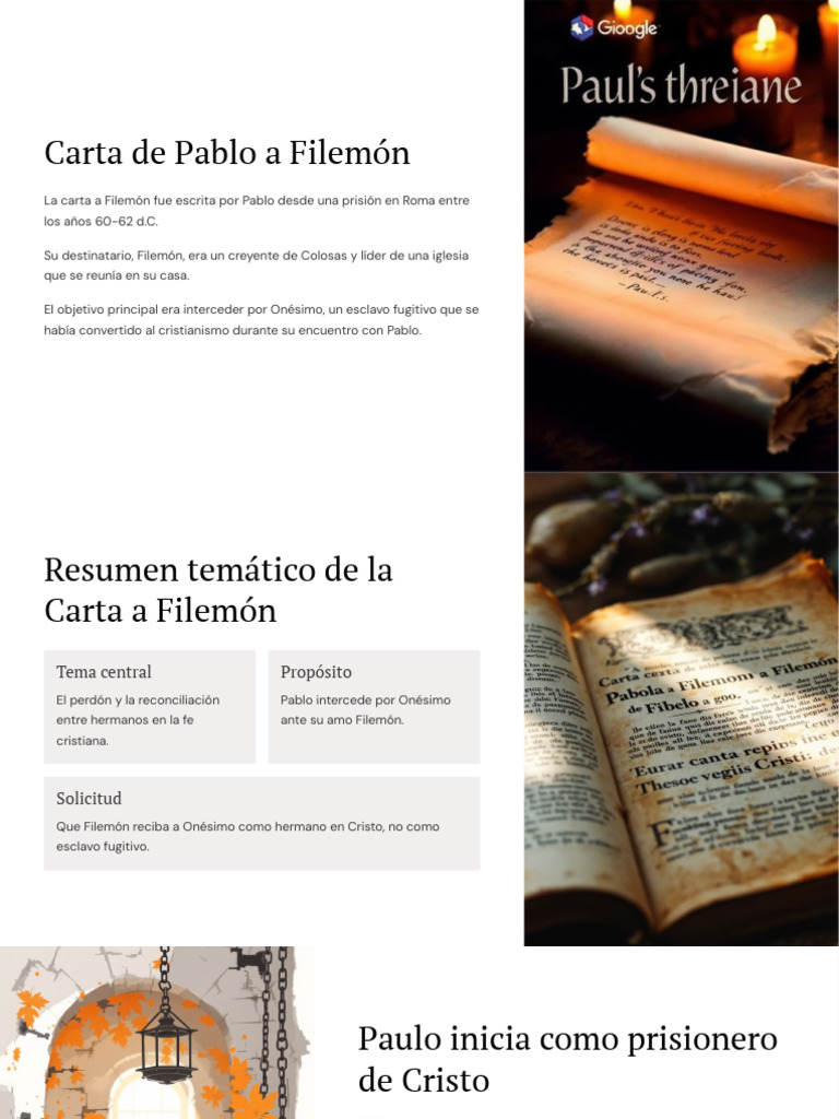 Carta de Pablo A Filemon | PDF | Pablo el apóstol | Cristo (título)