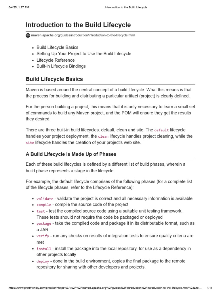 Introduction To The Build Lifecycle | PDF | Software Repository ...