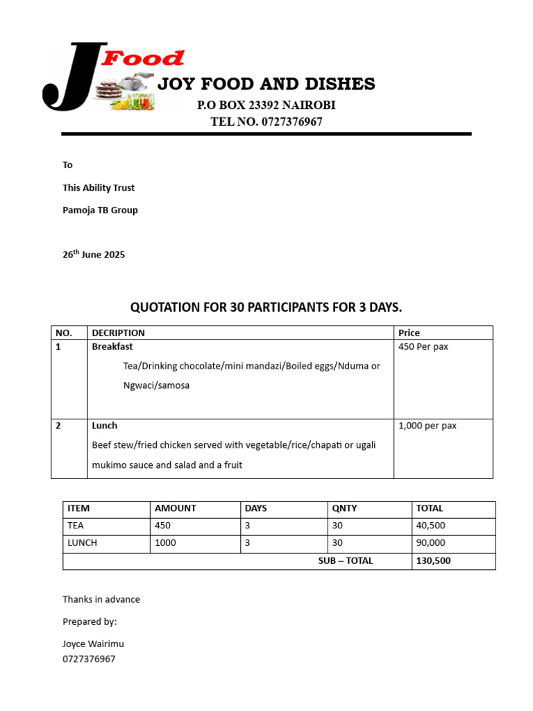 Joy Food and Dishes Quotation | PDF