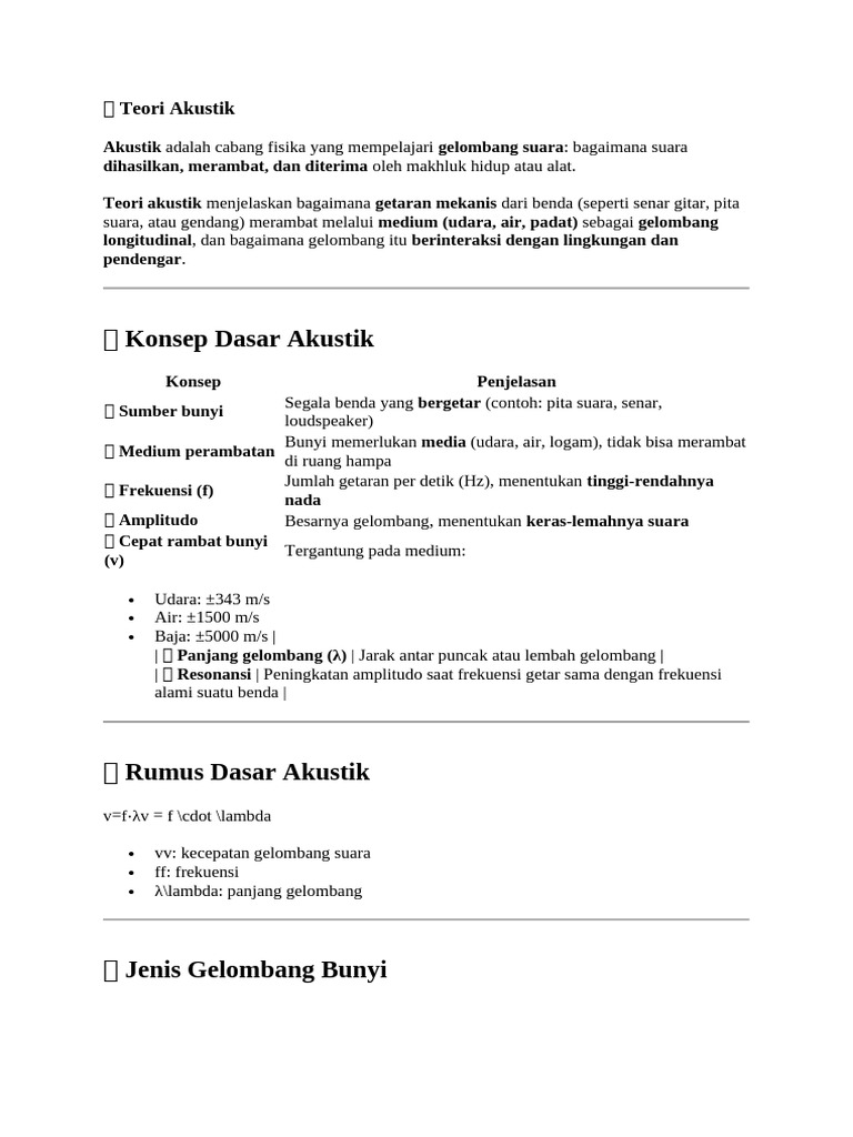 Teori Akustik | PDF
