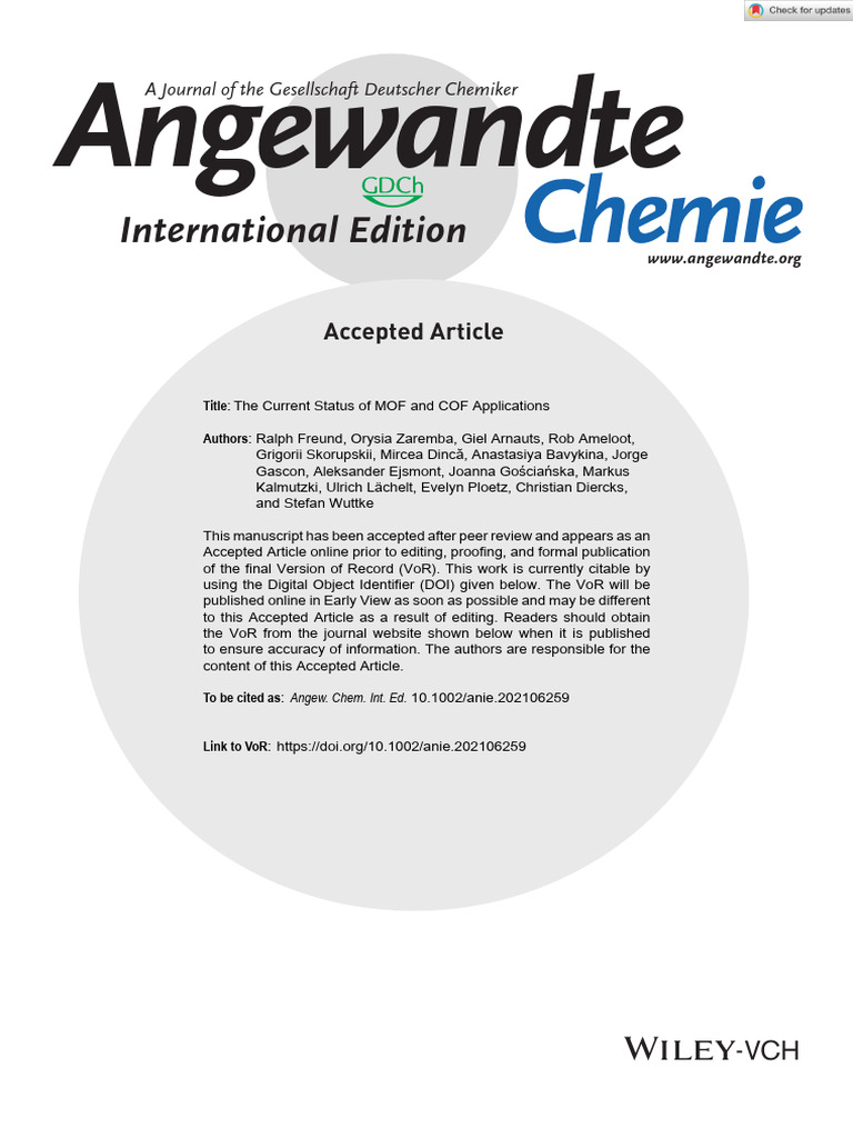 Mof and Cof | PDF | Adsorption | Fuels