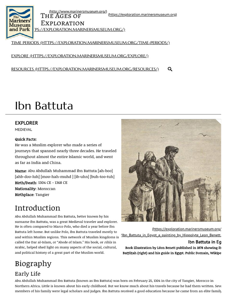 Ibn Battuta - Ages of Exploration | PDF