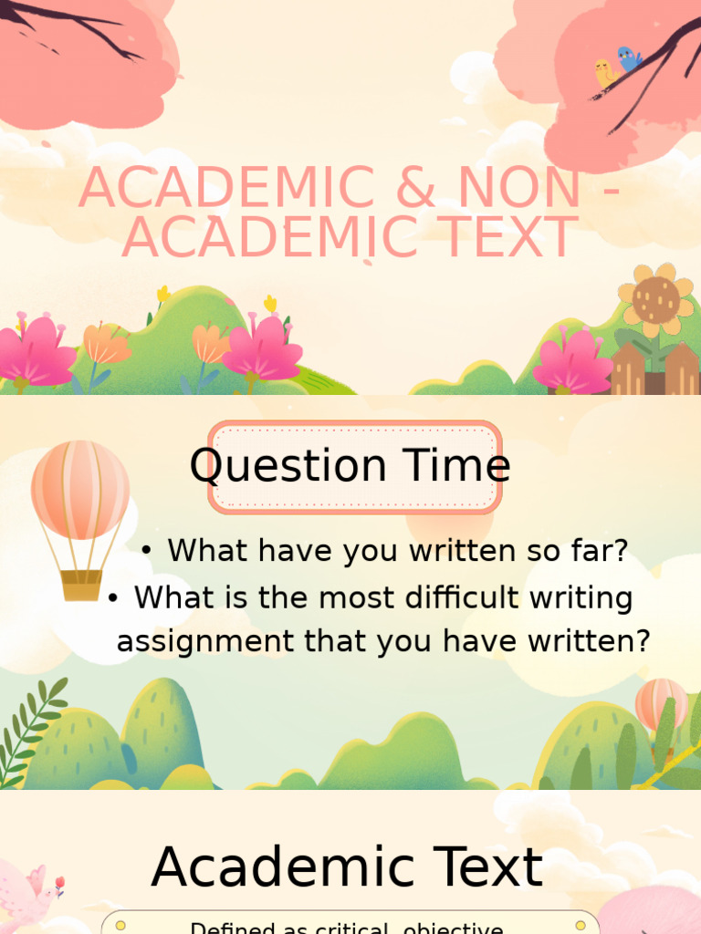 LESSON 1 Academic TXT VS Non-Academic | PDF | Learning | Cognition