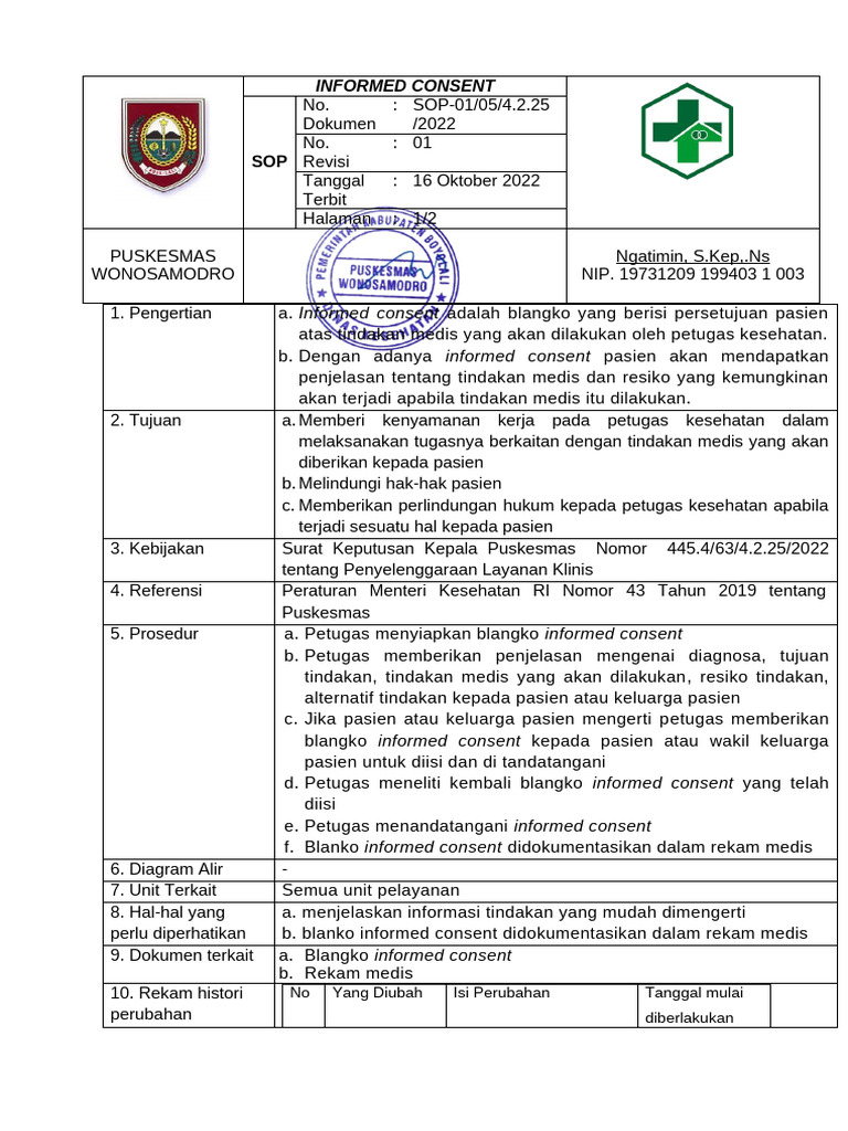Sop Informed Consent PDF | PDF