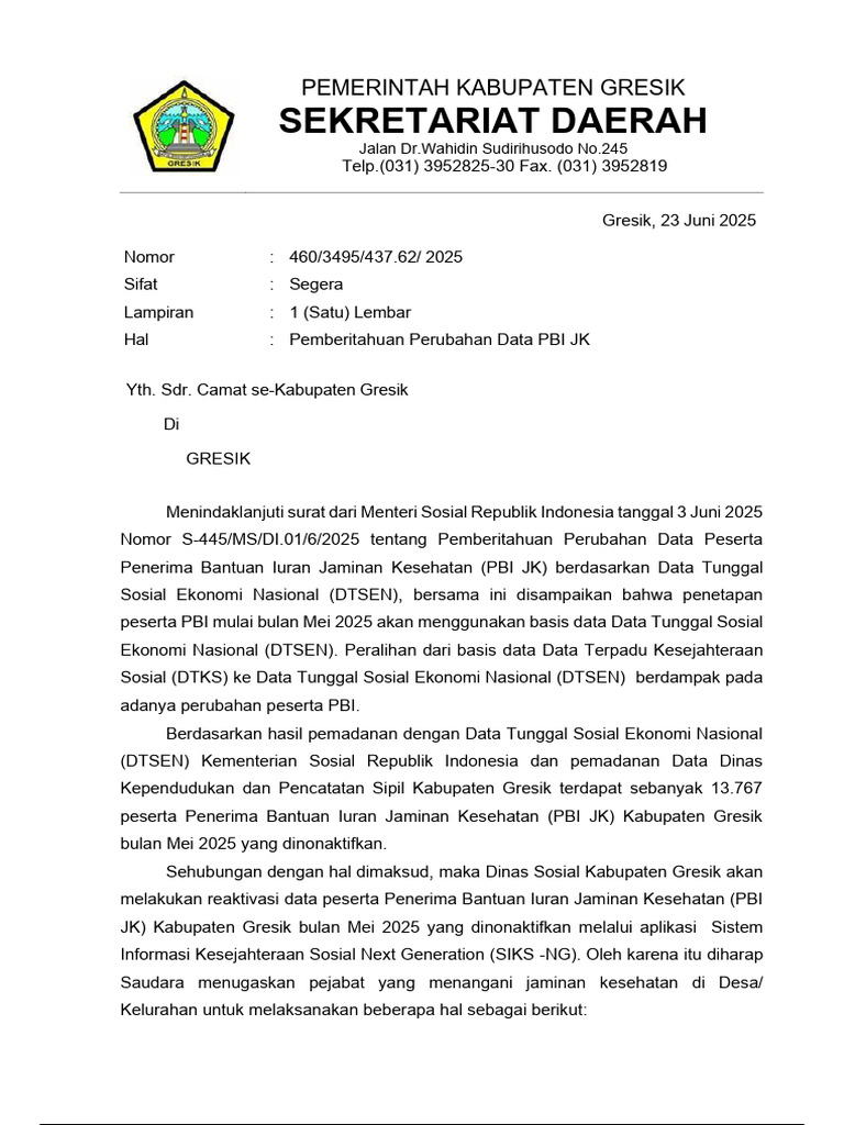 20250624101501pemberitahuan Perubahan Data PBI JK | PDF