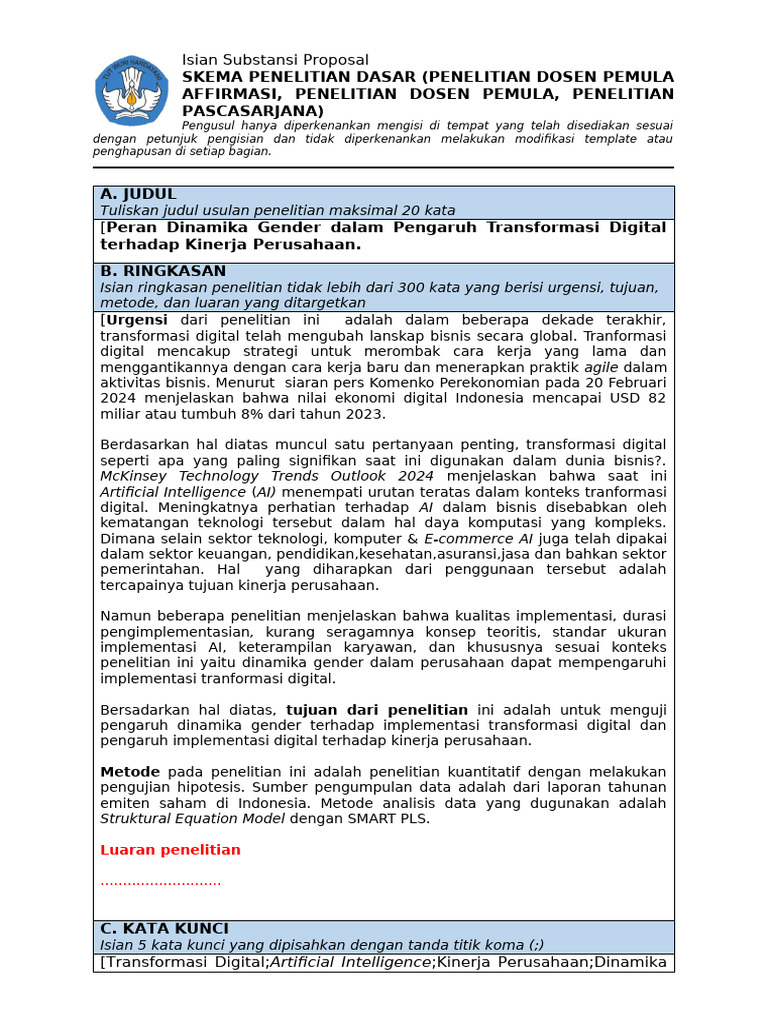 Draft Proposal LPPM | PDF