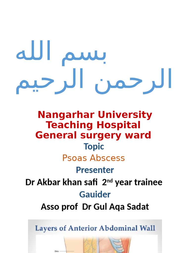 Psoas Abscess Dr Akbar Safi | PDF