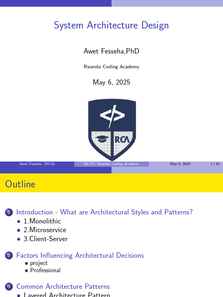 Software Architecture Updated | PDF | Model–View–Controller | Client–Server Model