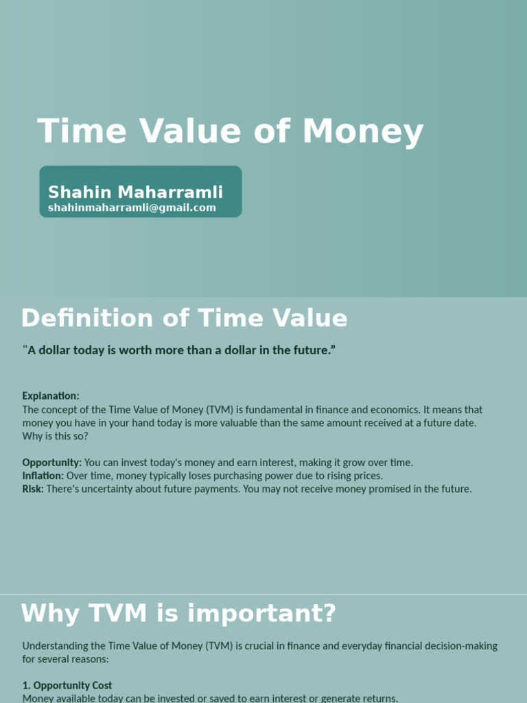 Understanding Time Value of Money Concepts | PDF | Present Value | Interest