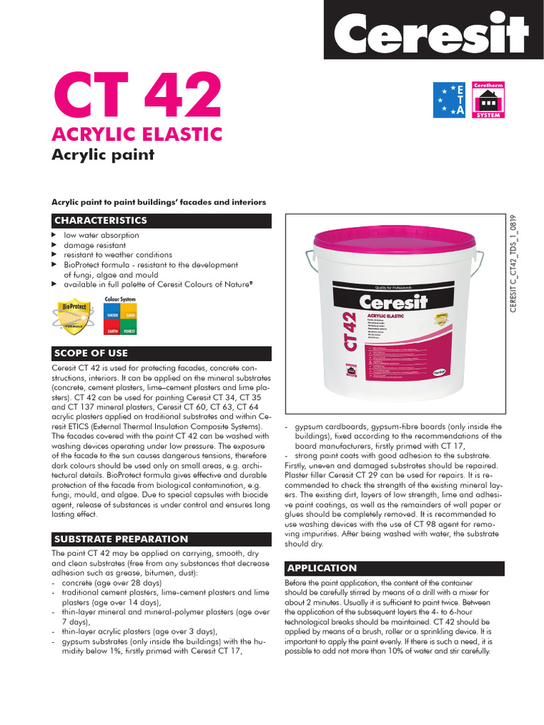 Ceresit Global Ct42 Tds | PDF | Plaster | Paint
