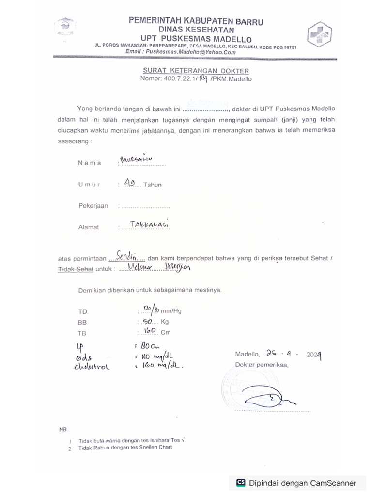 SK Sehat - Cilo | PDF