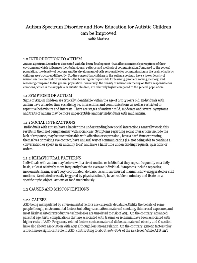 Autism Spectrum Disorder and How Education For Autistic Children Can Be ...