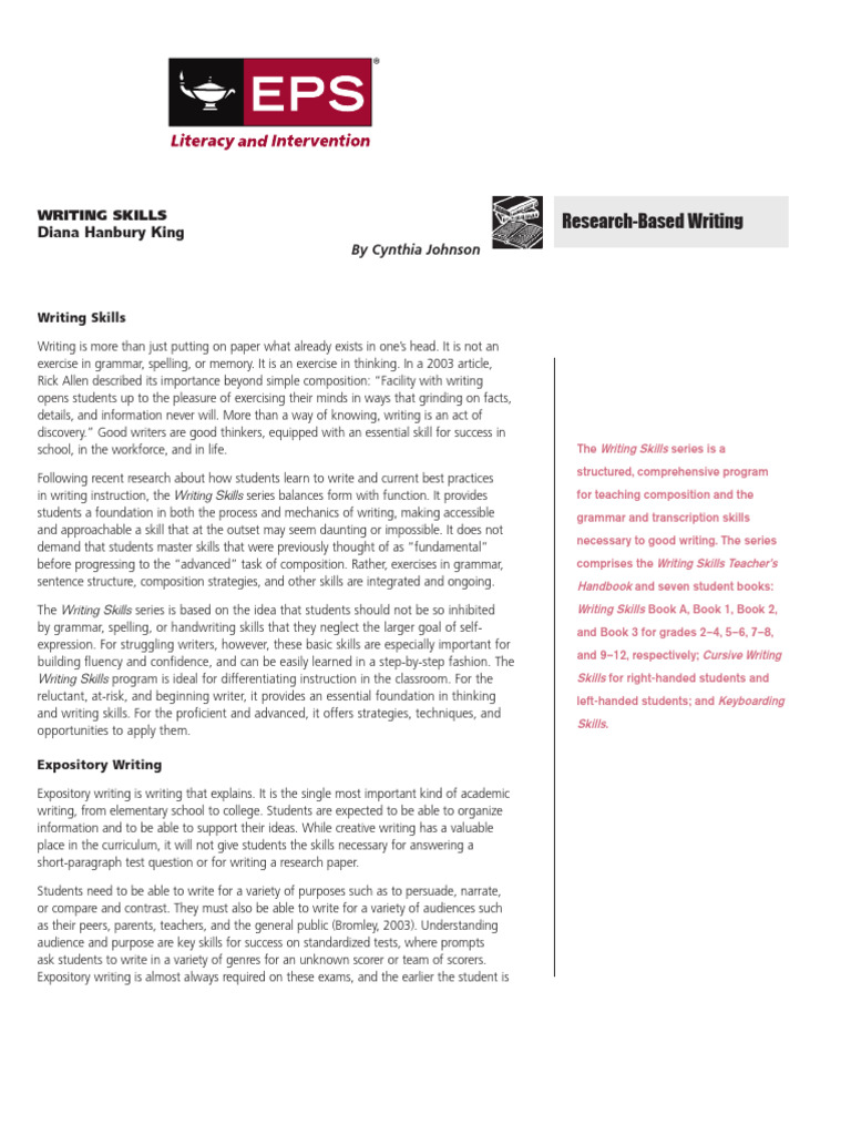 WS Research Writing-Skills | PDF | Teachers | Grammar