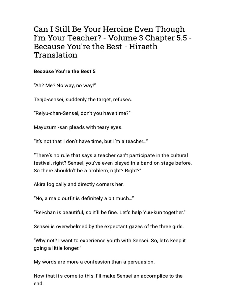 Can I Still Be Your Heroine Even Though I'm Your Teacher - Hiraeth ...