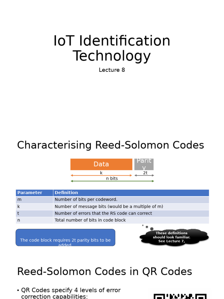IoT Identification Technology - L8 | PDF | Qr Code | Code