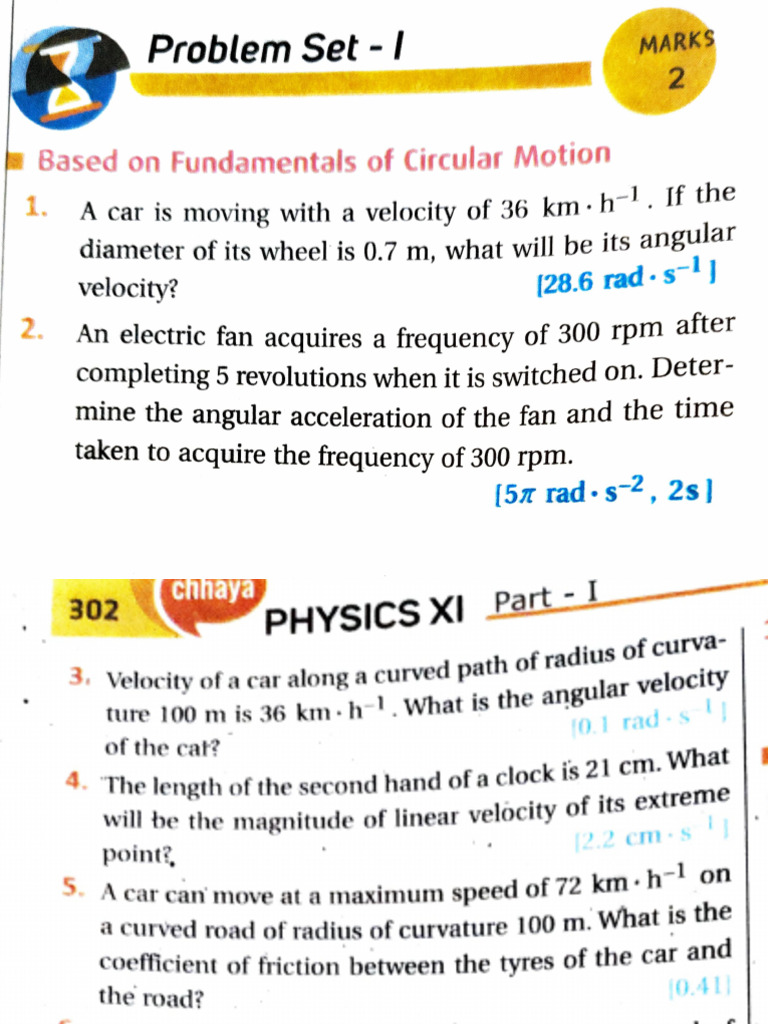 Chhaya Physics Circular Motion Assignment | PDF | Rotation | Acceleration