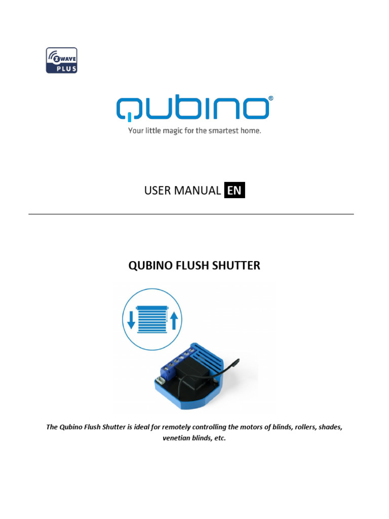 Qubino Z Wave Plus Flush Shutter Module Zmnhcd3 Extended Manual | PDF ...
