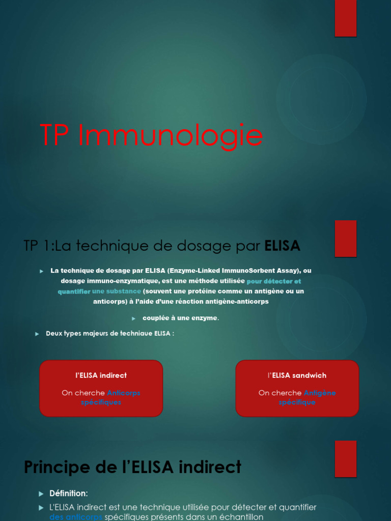 Resume TP Immunologie | PDF | Méthode immuno-enzymatique ELISA ...