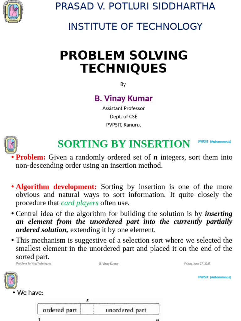 4 Sorting by Insertion | PDF | Computer Programming | Algorithms And ...