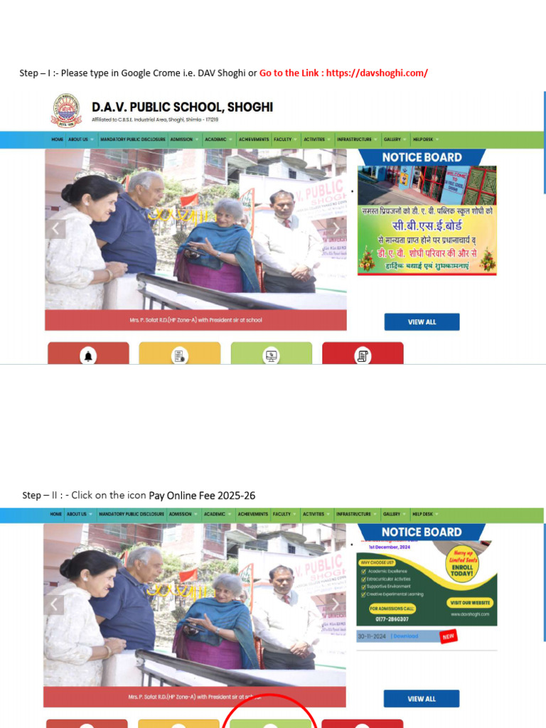 Online Fee Payment Guide for DAV Schools | PDF