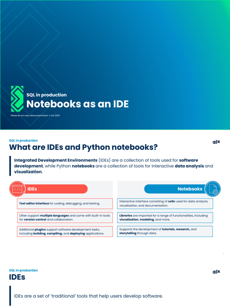 Notebooks As An IDE (Slides) | PDF | Integrated Development Environment | Computer Programming