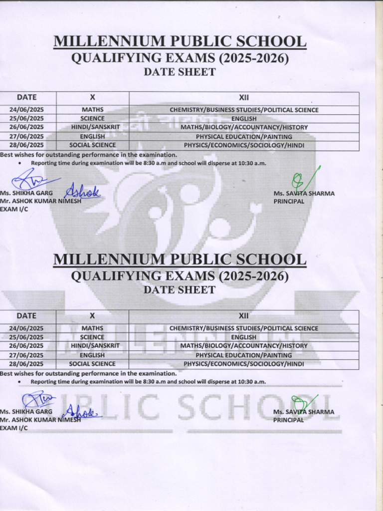 Qualifying Date Sheet | PDF
