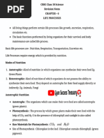 Life Process Handwritten Notes Class 10th | PDF