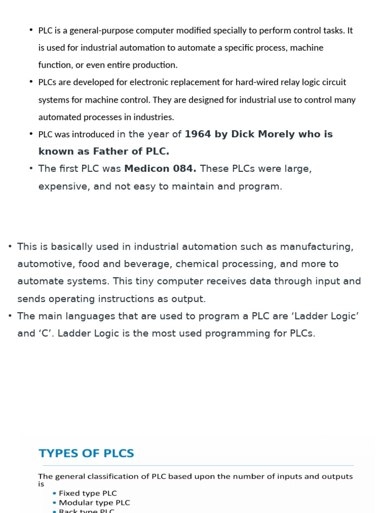 PLC System Architecture Overview | PDF