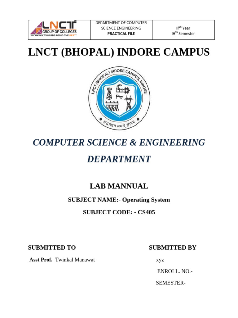 Operating System Practical File | PDF | Integer (Computer Science) | Namespace