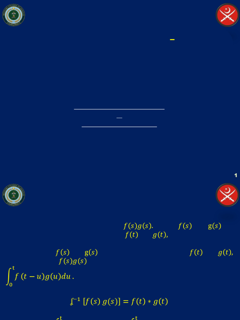 Lec # 10 Convolution and Integral Equation | PDF | Convolution | Laplace Transform
