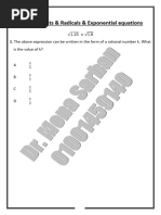 Exponent and Radicals SAT-Type Questions I Solutions | PDF