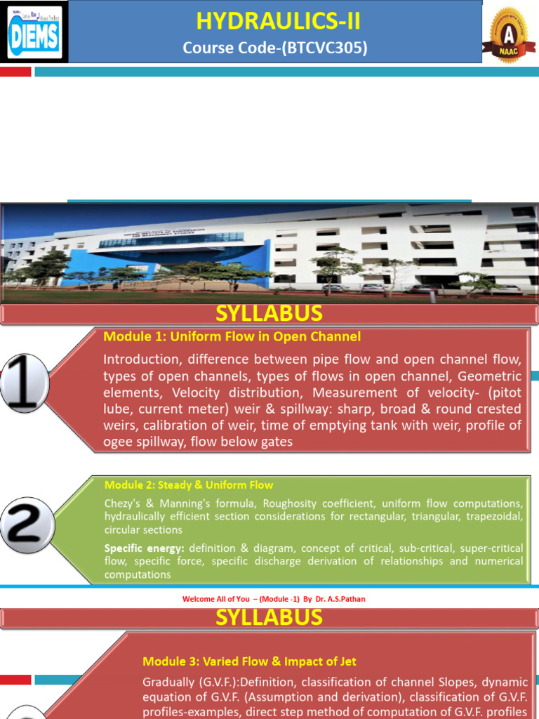 Hyd-II Module-I Student | PDF | Fluid Dynamics | Laminar Flow