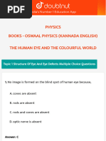 Class 10 Science Pyq CH 10 The Human Eye and The Colourful World | PDF | Rainbow | Eye
