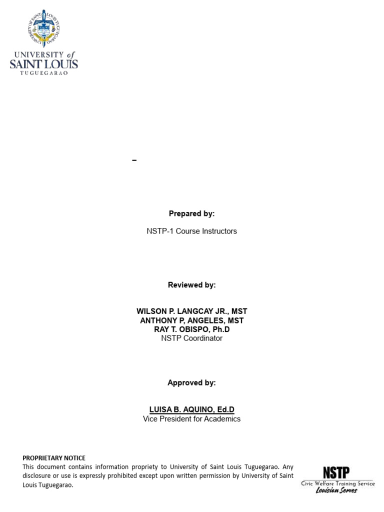 24-25 NSTP 1 Cwts Module 3 | PDF | Leadership | Goal